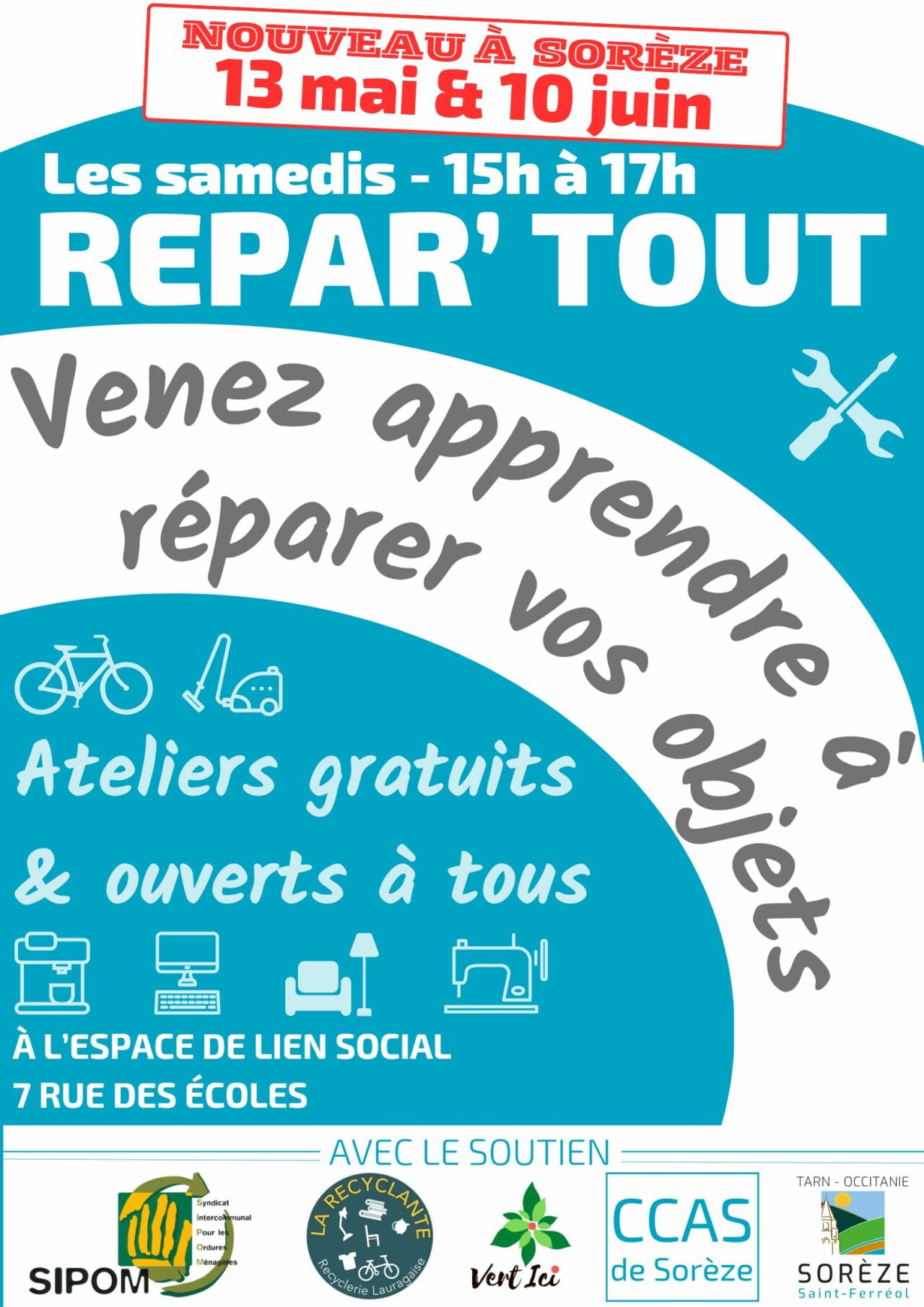Atelier Répar'tout - mai - Ville de Sorèze