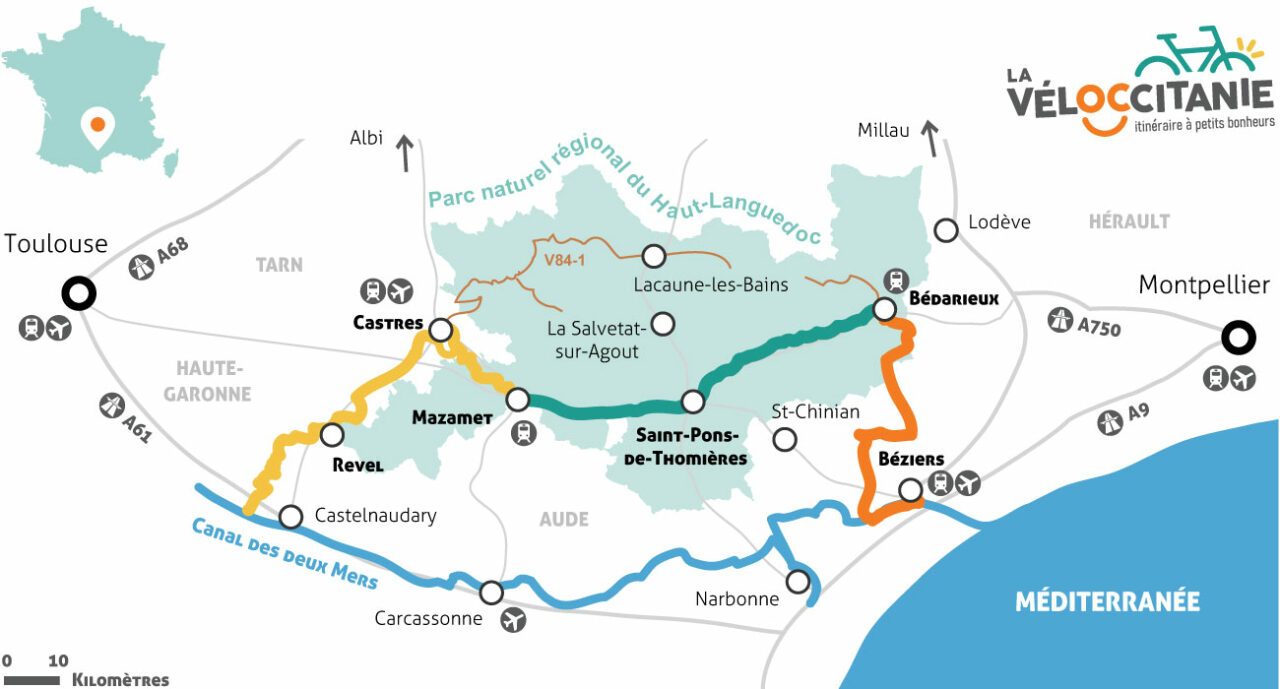 Voies vertes & Véloccitanie - Ville de Sorèze