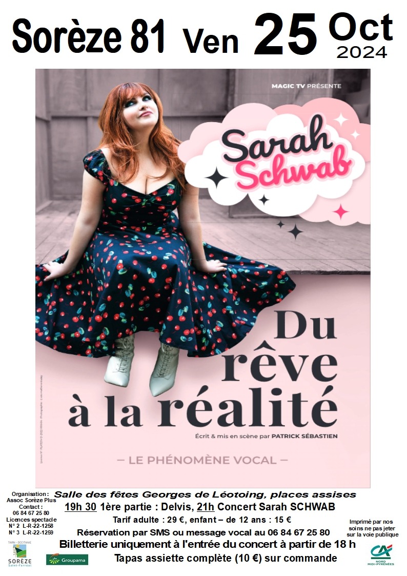 Concert Sarah Schwab : Du rêve à la réalité - Ville de Sorèze